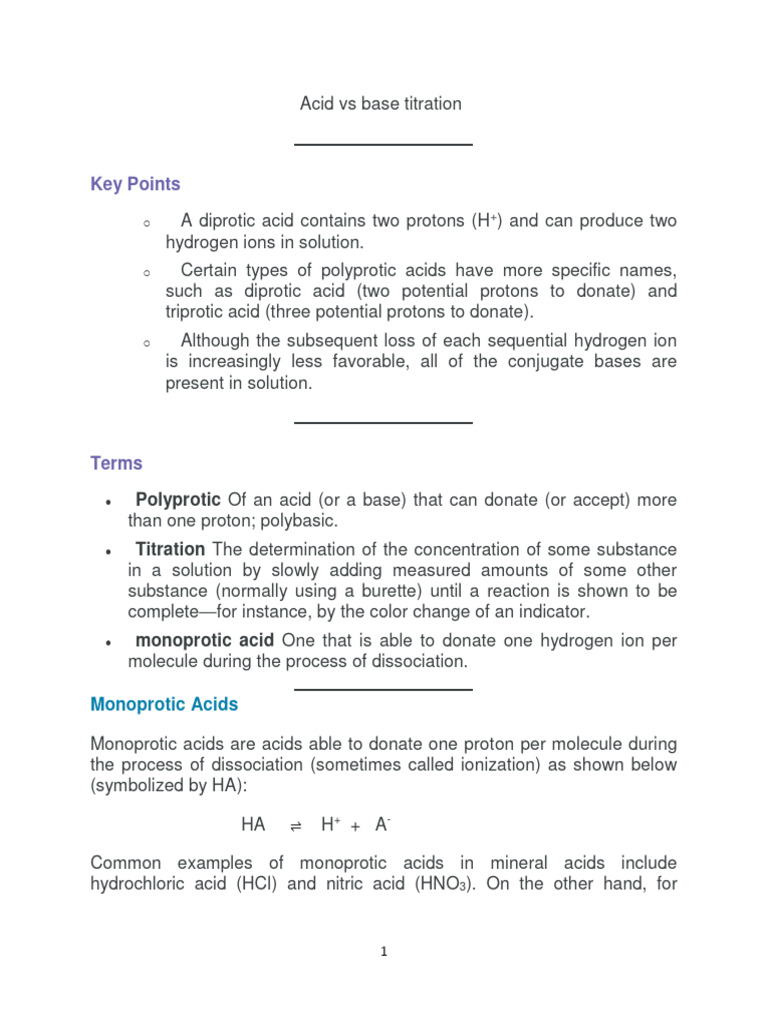 BCH Acid Vs Base Titration | PDF
