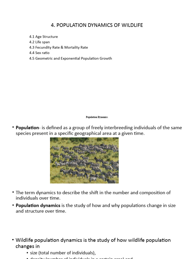 Population Dynamics of WIldlife | PDF