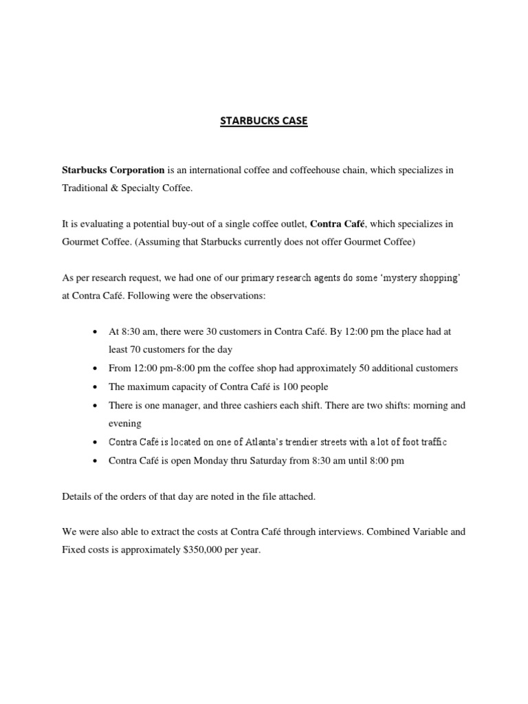 Starbucks - Problem Statement | PDF