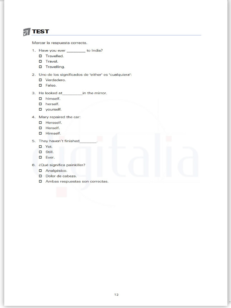 Test Inglés | PDF