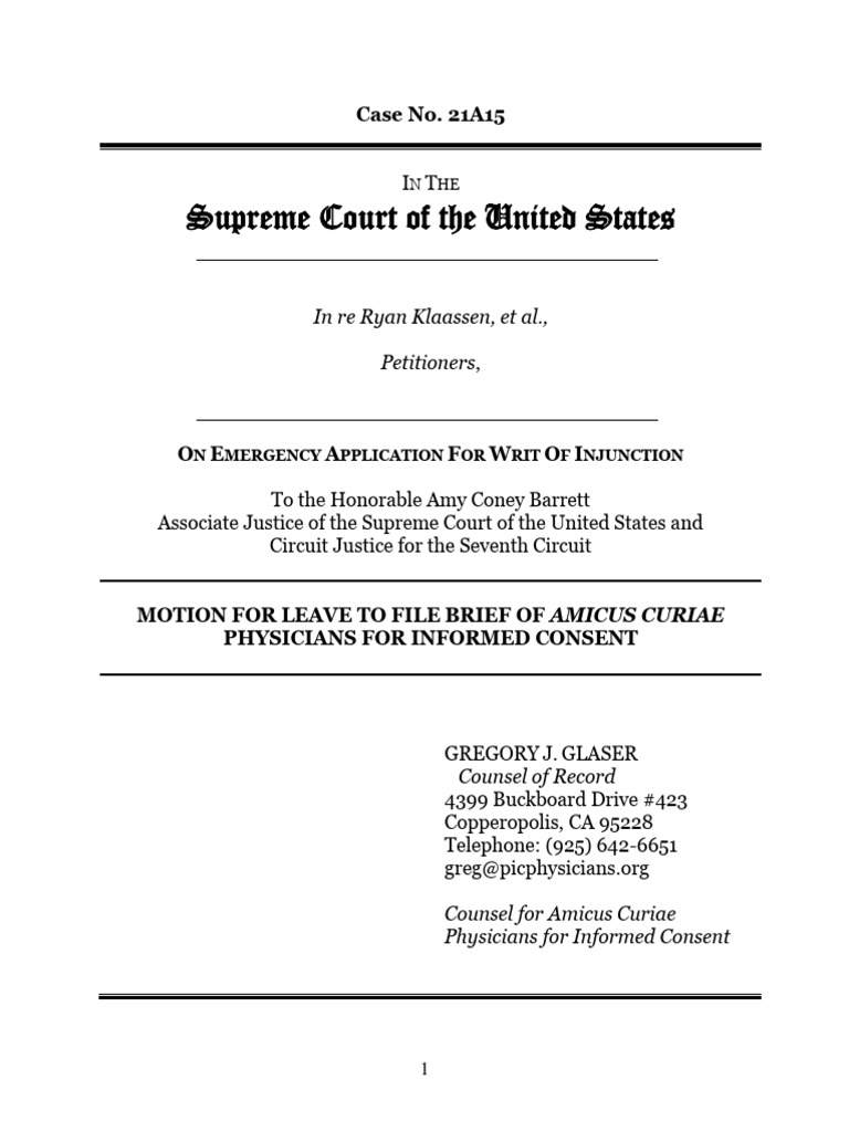 PIC Amicus Brief For SCOTUS in Klaassen Case - FINAL | PDF | Medicine ...