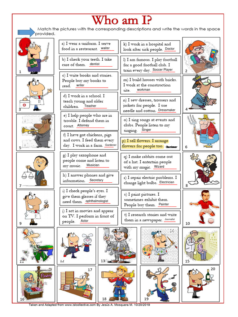 Jobs Professions - Who Am I 2019 02 | PDF | Fashion | Clothing