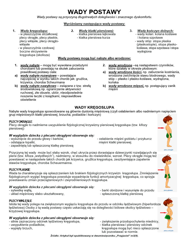 Profilaktyka Wad Postawy 1 | PDF