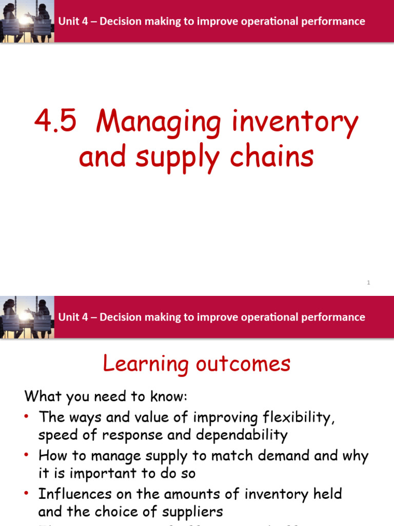 Managing Inventory and Supply Chains | PDF | Lean Manufacturing ...