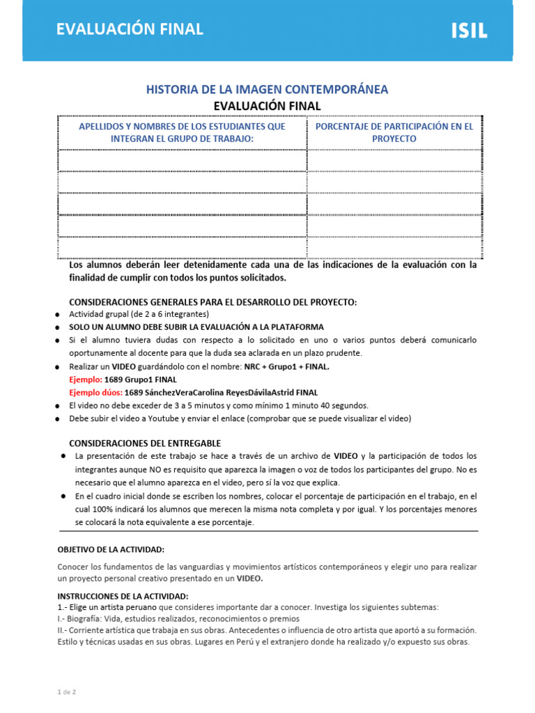 Hic - Evaluación Final | PDF