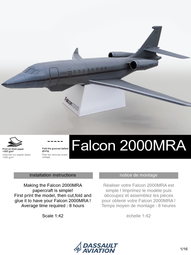 Papercraft Falcon 2000MRA Montage 01 | PDF
