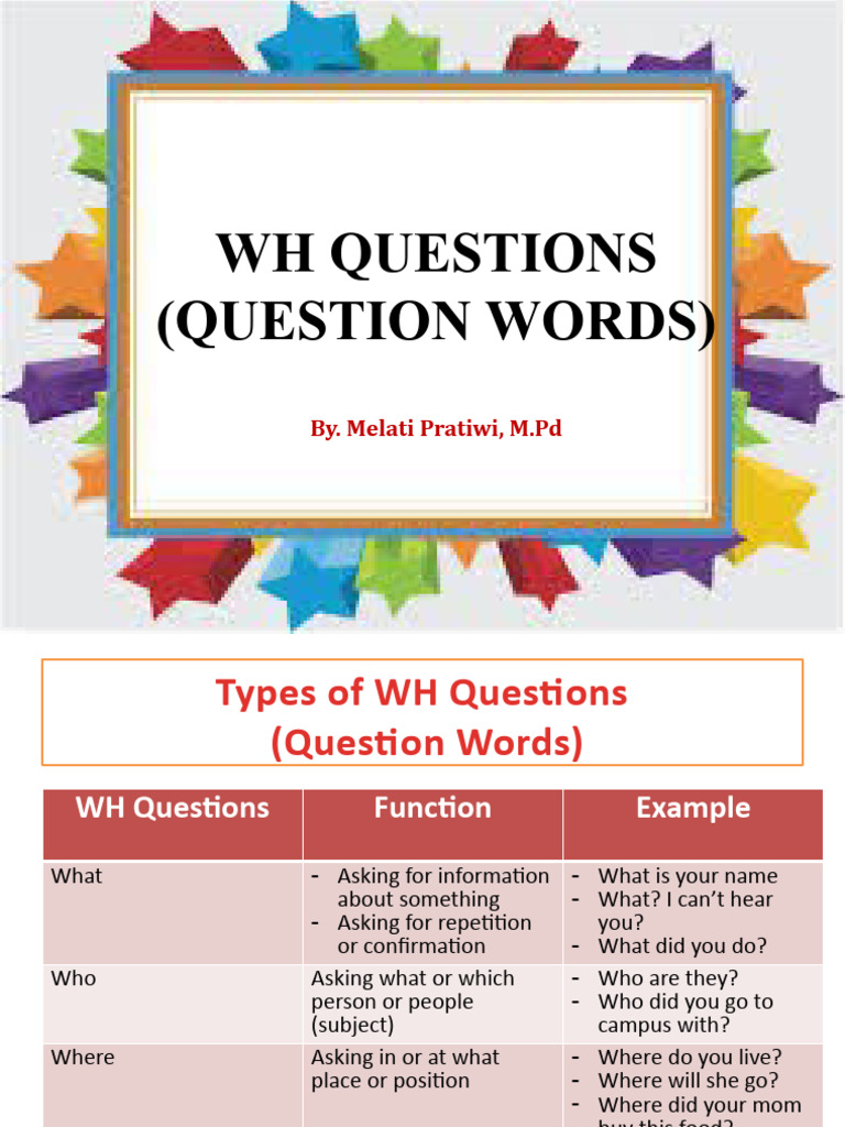 4 WH Questions | PDF | Question