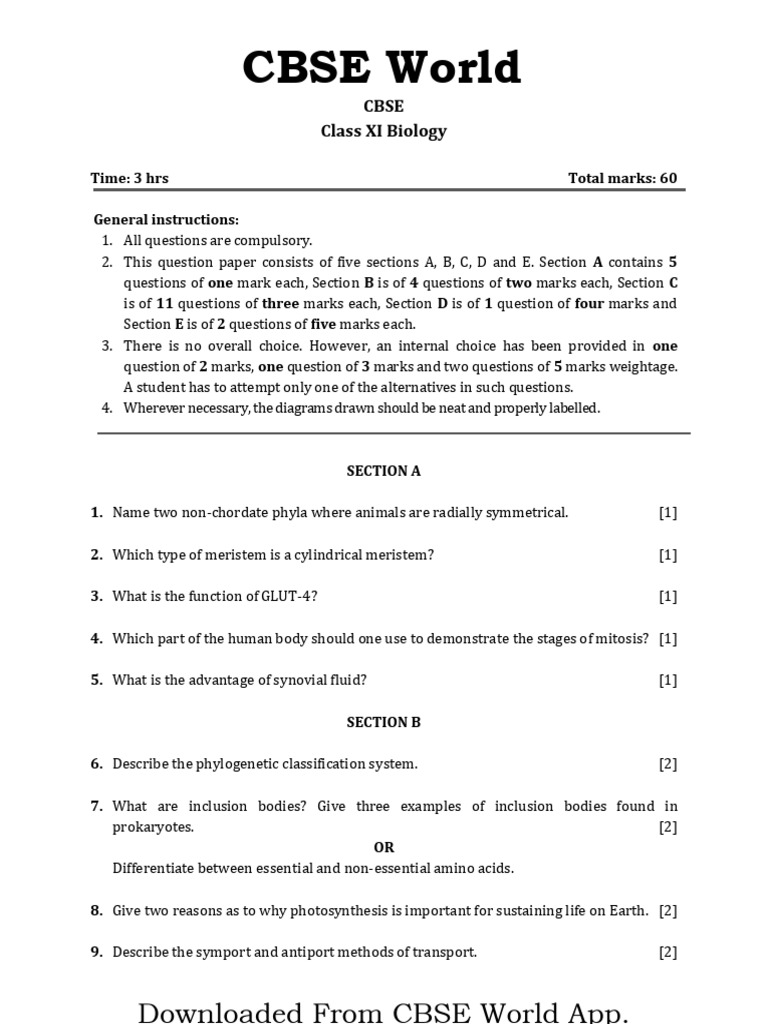 2021 Biology Sample Paper Set 7 | PDF | Nutrients | Pancreas