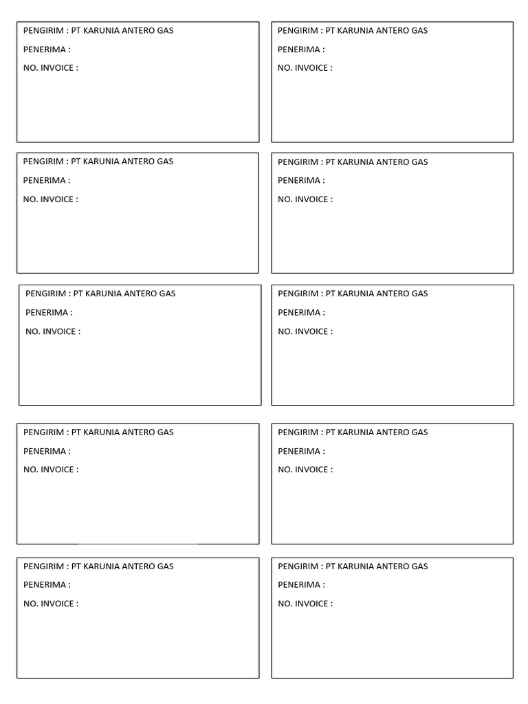 Template Pengirim Dan Penerima | PDF