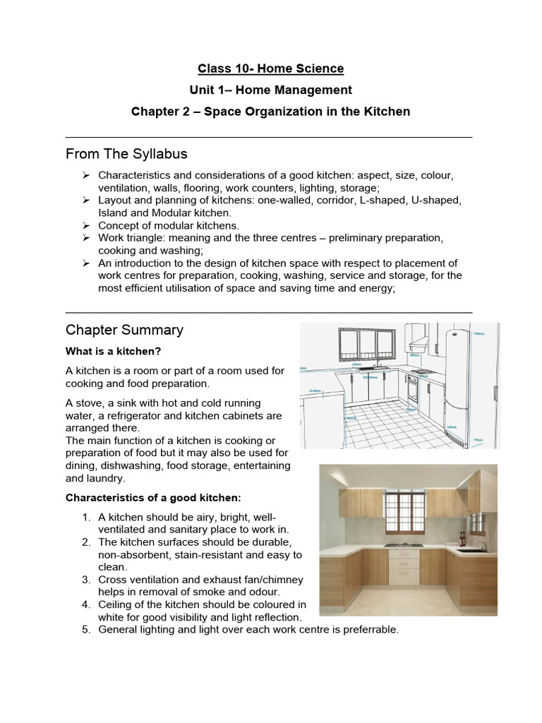 Chapter 2 - Space Organization in The Kitchen | PDF