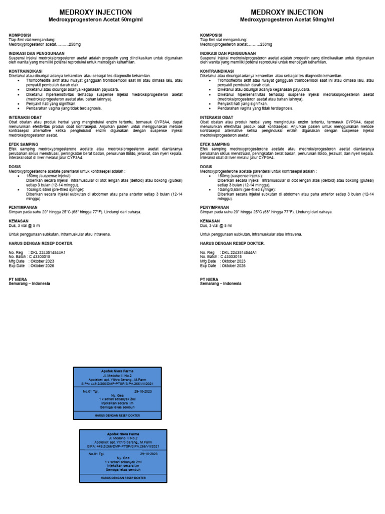 Brosur Medroxy | PDF