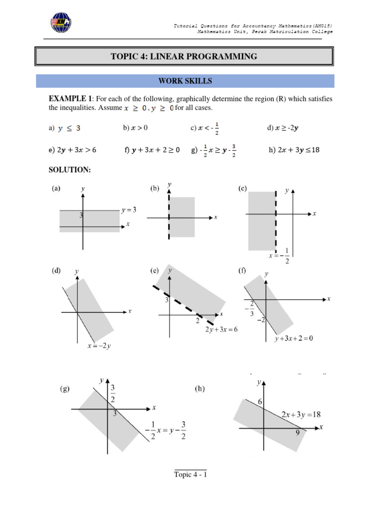 Topic 4: Linear Programming: Work Skills | PDF | Bus | Linear Programming