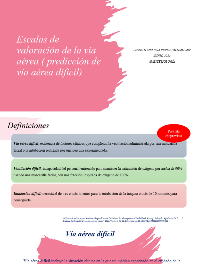 Escalas de Valoración de La Vía Aérea | PDF