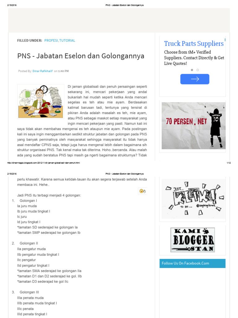 Struktur Eselon dan Golongan PNS | PDF