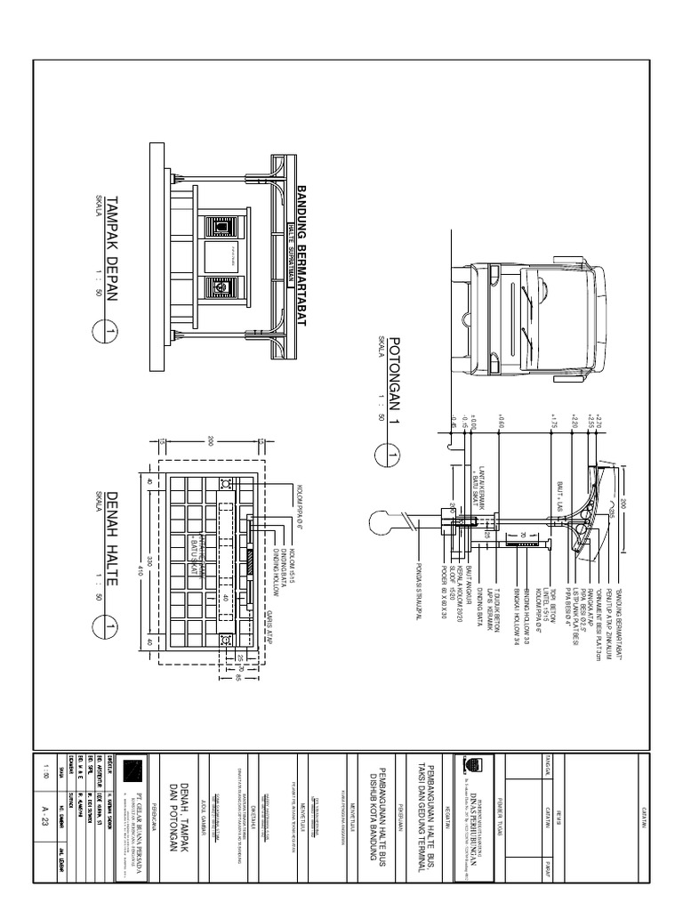 Denah dan Desain Halte Bus Bandung | PDF
