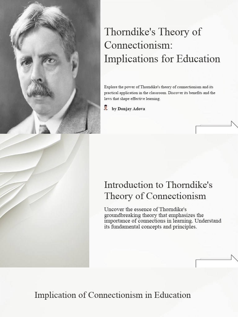 Thorndike's Connectionism in Education | PDF | Career & Growth