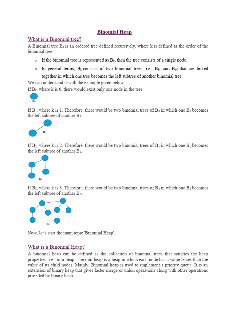 Binomial Heap | PDF | Computer Data | Computer Programming Binomial Heap | PDF | Computer Data | Computer Programming