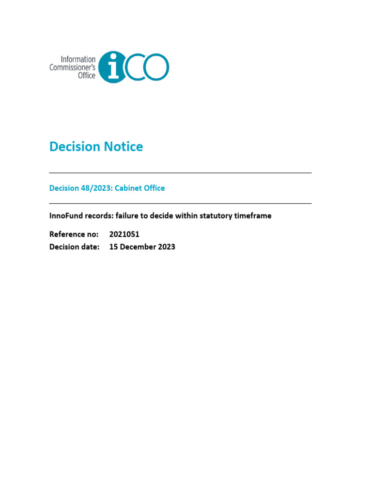 Decision 48 2023 Cabinet Office | PDF | Social Science