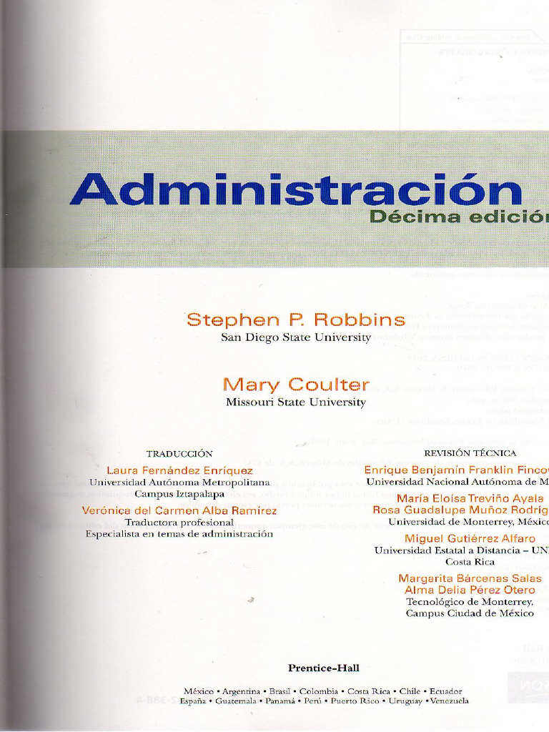 Administración Robbins 10 Ed | PDF