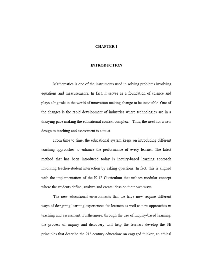 CHAPTER 1 Research Paper | PDF | Constructivism (Philosophy Of ...