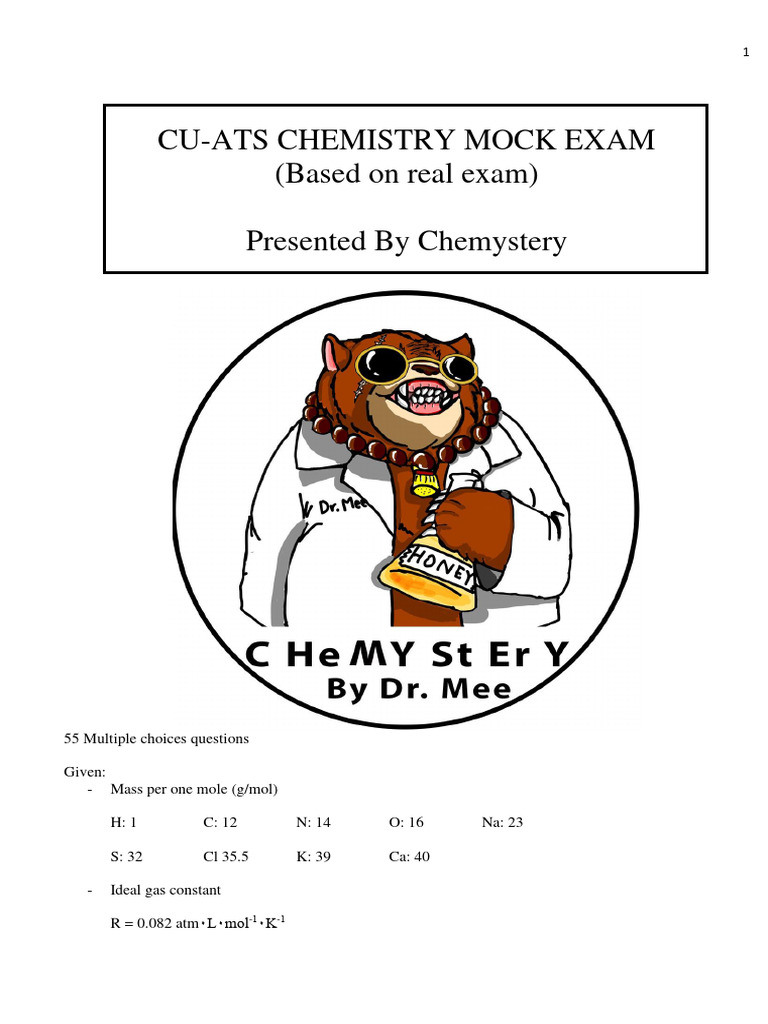 CU-ATS Exam Set 1 | PDF | Calcium | Ion