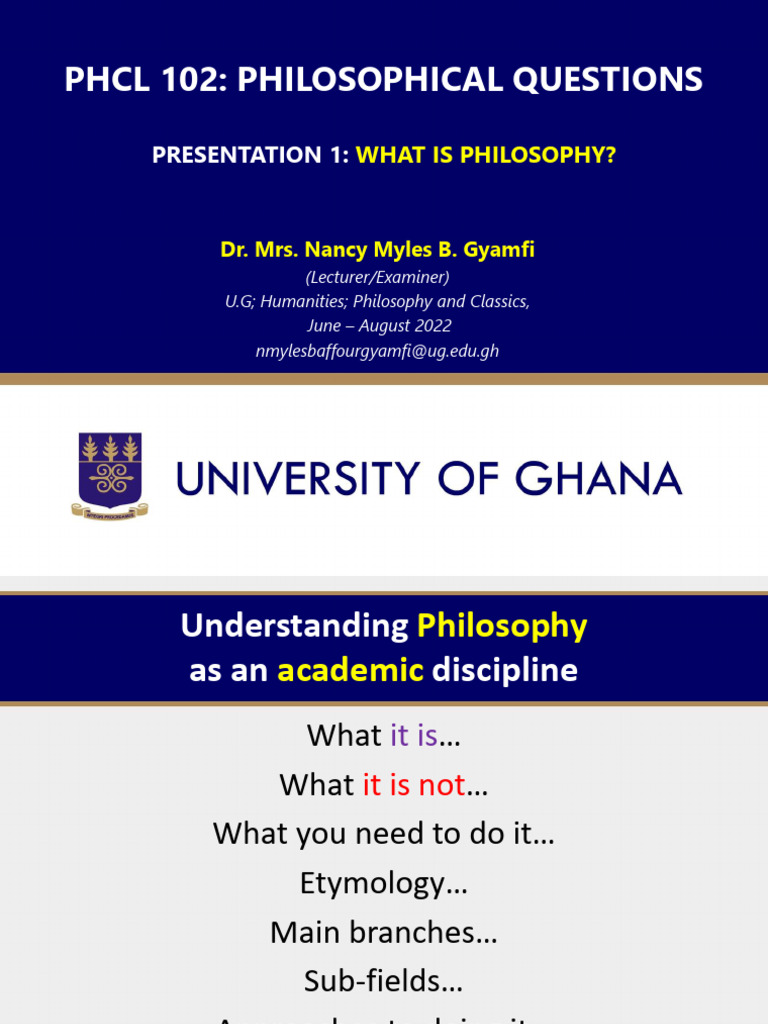2022, 102 What Is Philosophy Lecture 1 | PDF | Critical Thinking | Reality