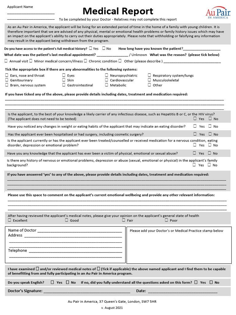 New Medical Report | PDF