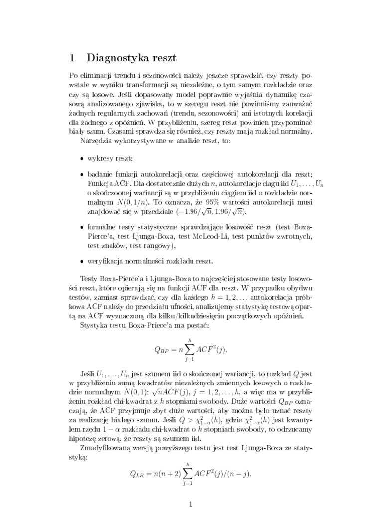 Analiza Szeregow Czasowych Wyklad 04 | PDF