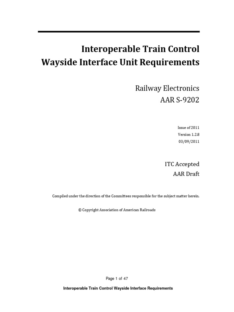 Wayside Interface Unit Requirements | PDF