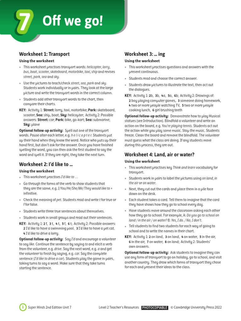 SM2ed Teacher's Resources Worksheet H L2 U7 | PDF | Human Communication