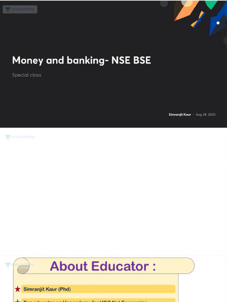 Money and Banking NSE BSE No Anno | PDF
