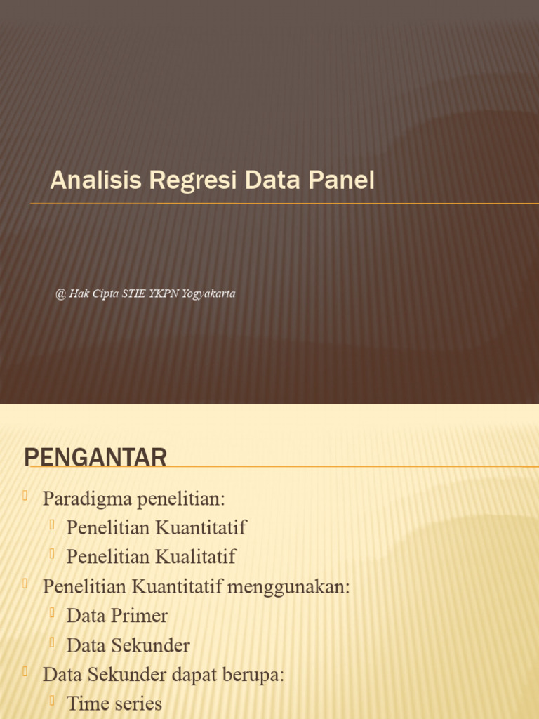 Materi Regresi Data Panel Dengan Eviews | PDF | Bisnis