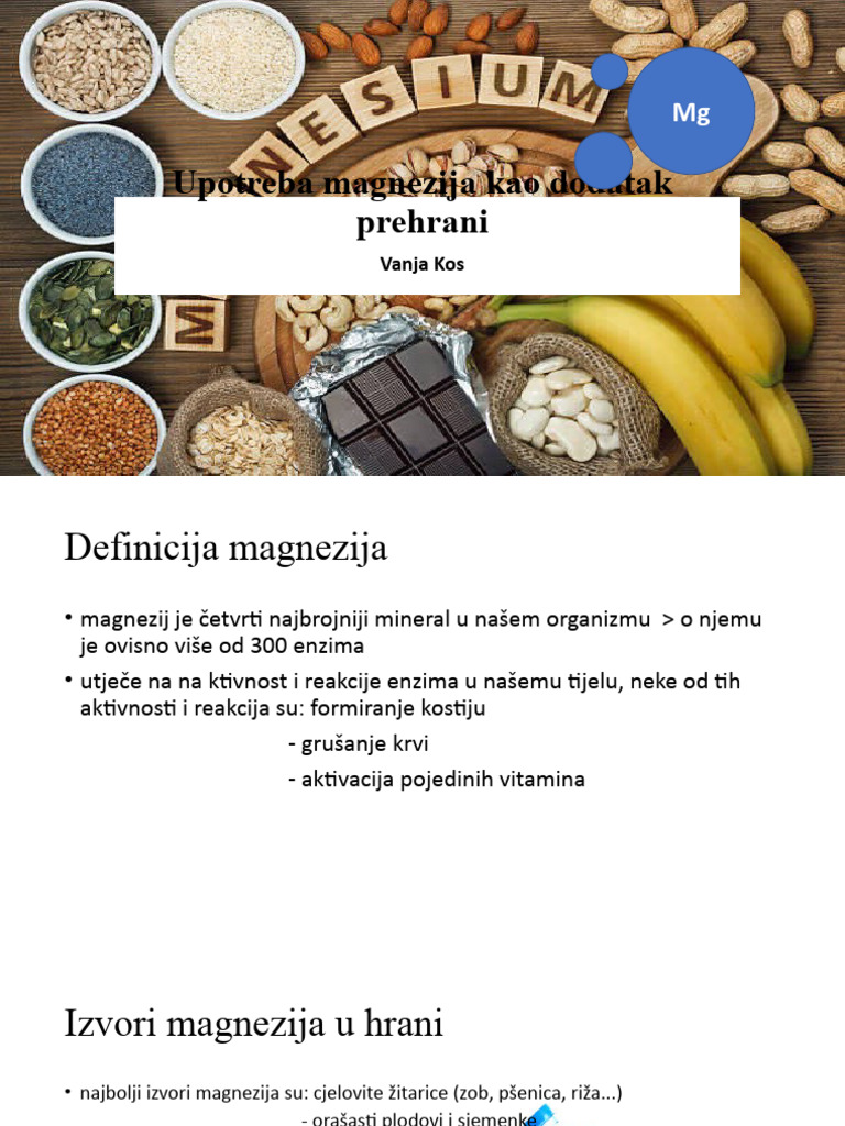Upotreba Magnezija Kao Dodatak Prehrani | PDF