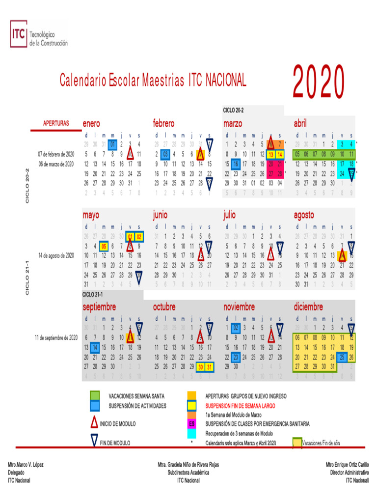 Calendario 2020 - Maestrias Nal | PDF