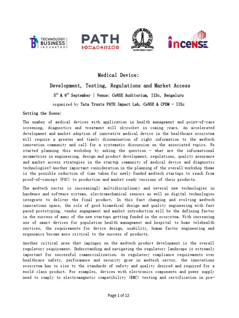 PATH Impact Lab CeNSE IISc Workshop Agenda v11 With Speakers Bios | PDF ...