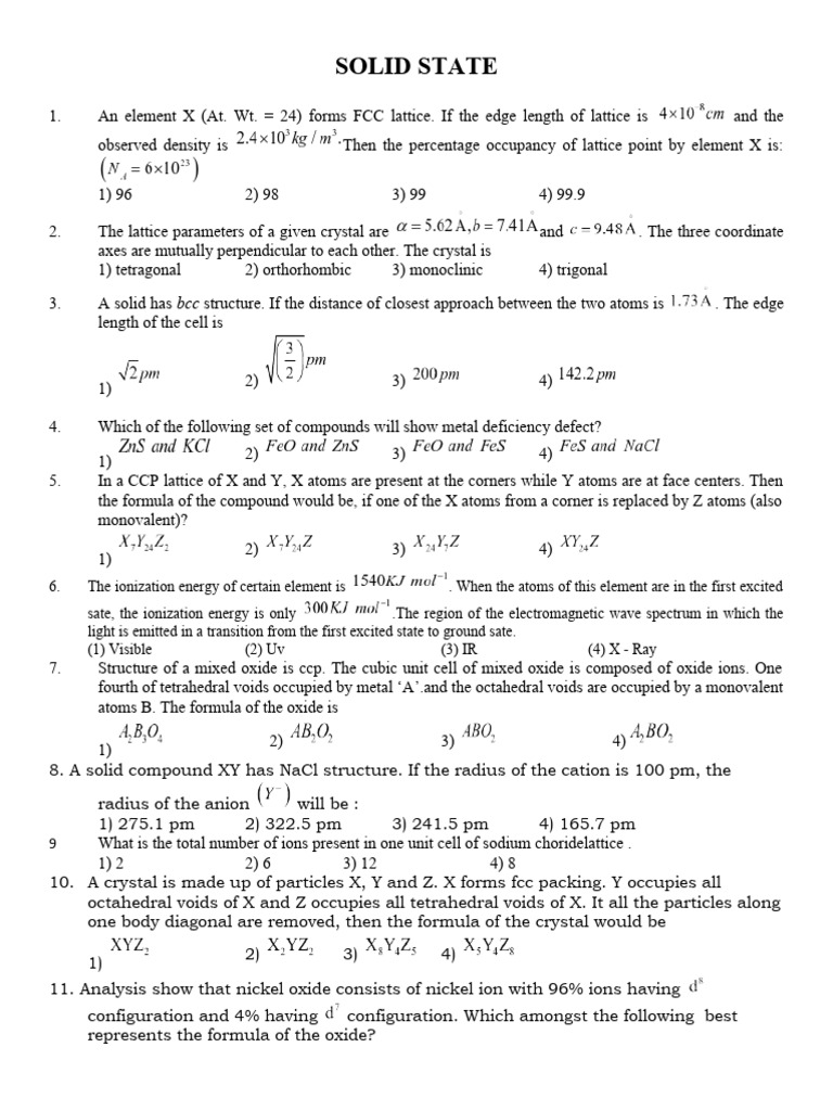 SC2 - Solid State | PDF | Science & Mathematics