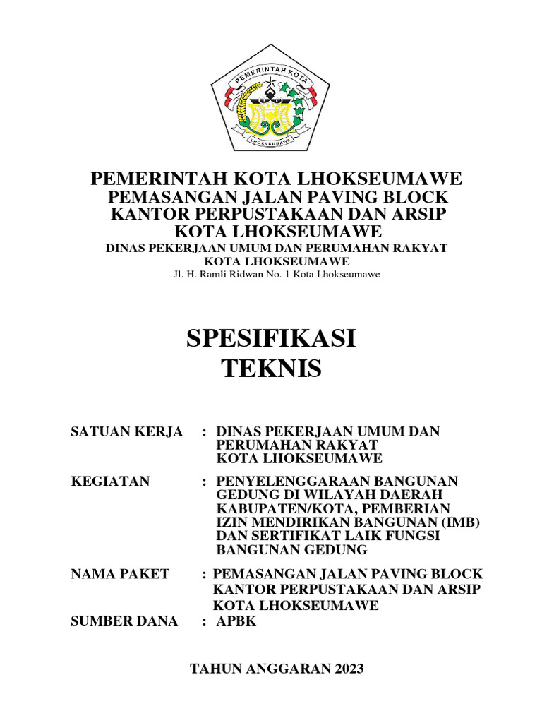 Spec Teknis Pl.003 | PDF