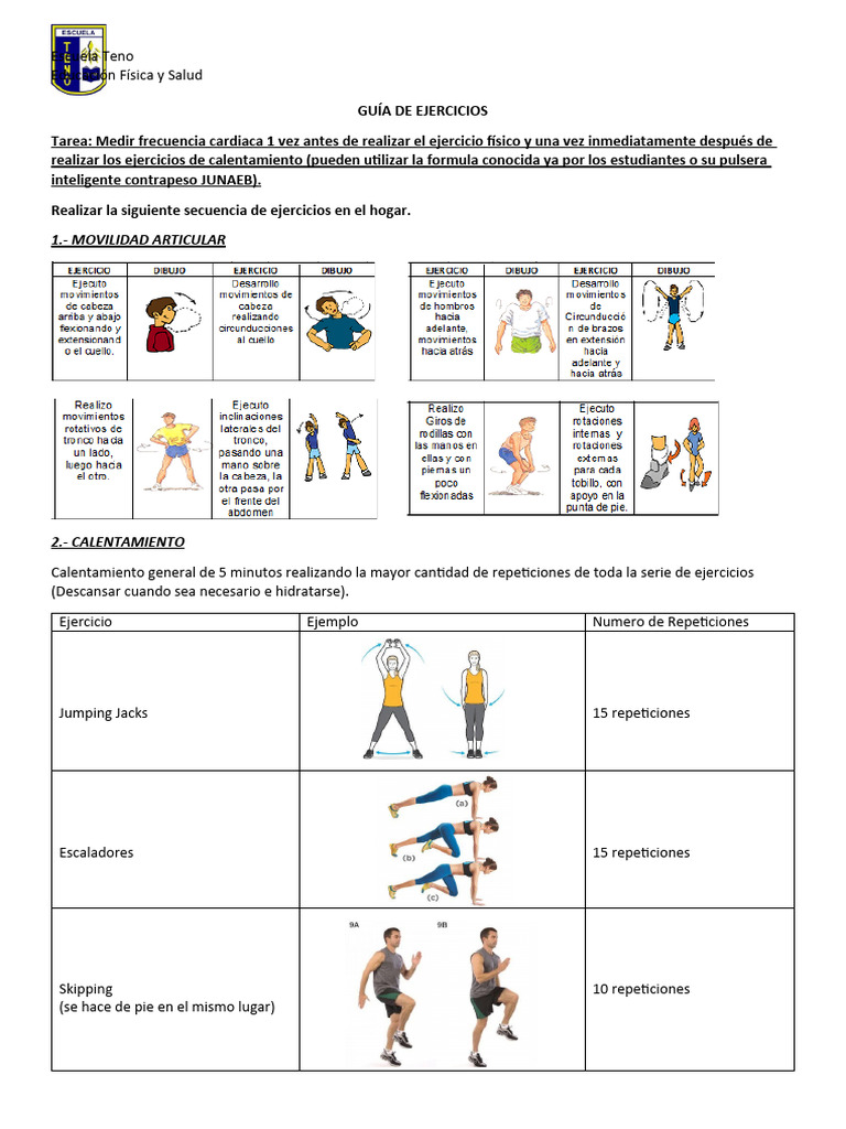 Guía N°2 Acondicionamiento Físico 8° Básico | PDF