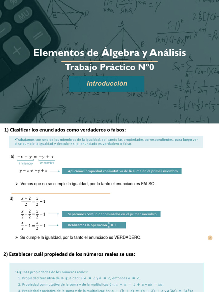 TP #0 de ALGEBRA | PDF | Exponenciación | Multiplicación