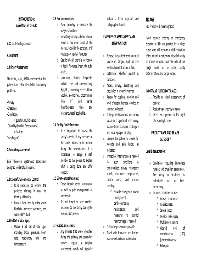 ABC and Triage | PDF