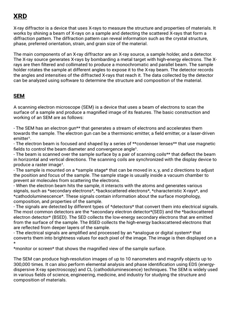 SEM,TEM,XRD,AFM | PDF | Scanning Electron Microscope | Transmission ...