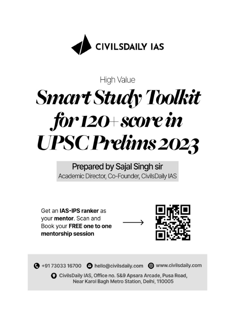 SMART STUDY Toolkit For Prelims 2023 | PDF