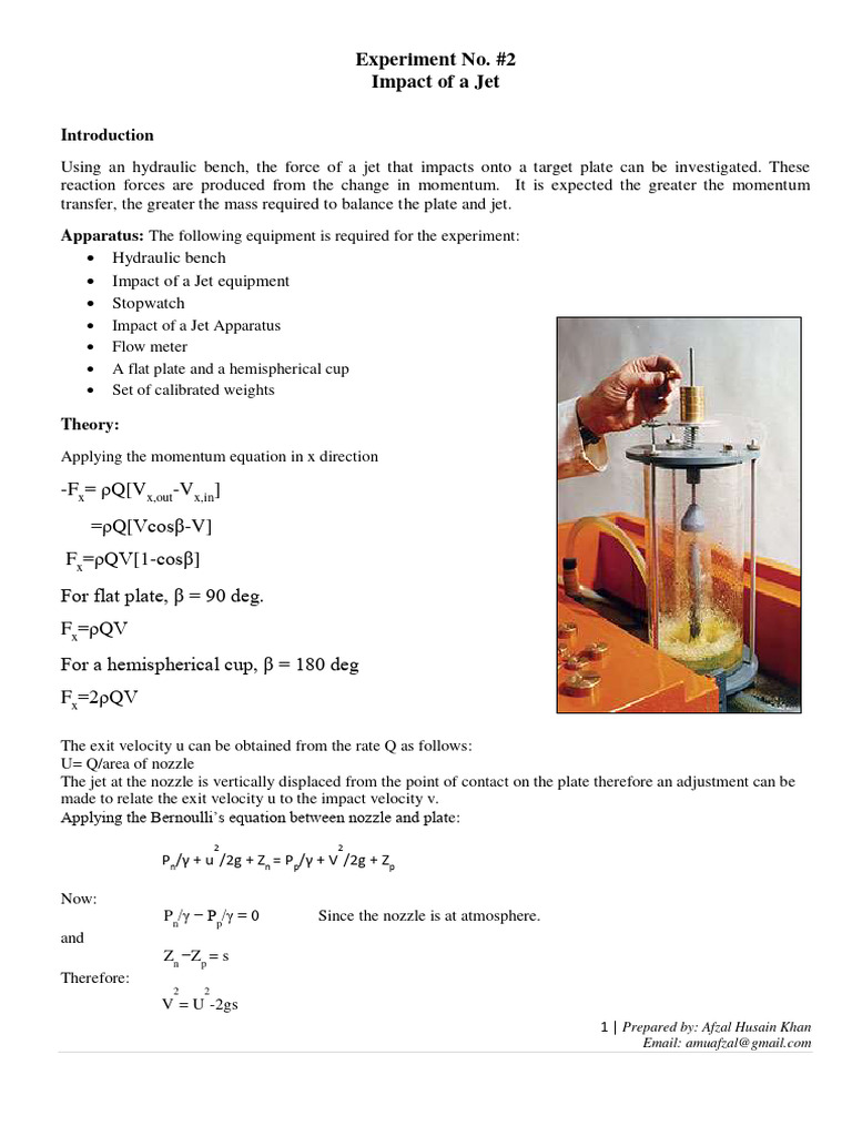 experiment-no2-impact-of-jet | PDF | Nozzle | Force