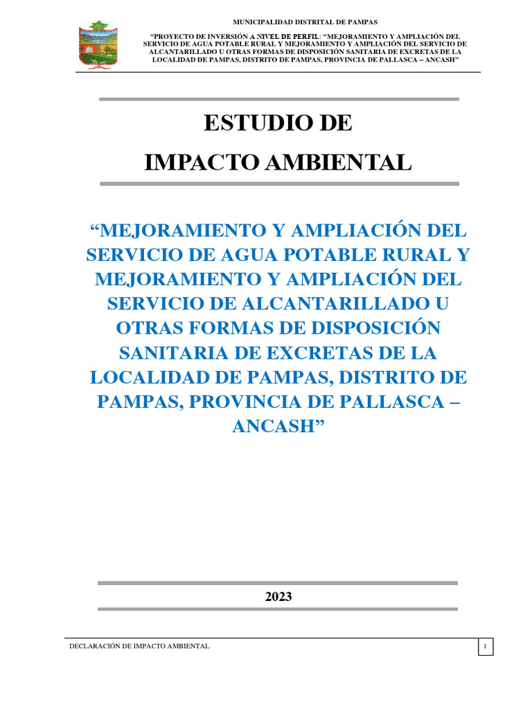 4.23 Estudio de Impacto Ambiental | PDF | Evaluación de impacto ambiental | Alcantarillado