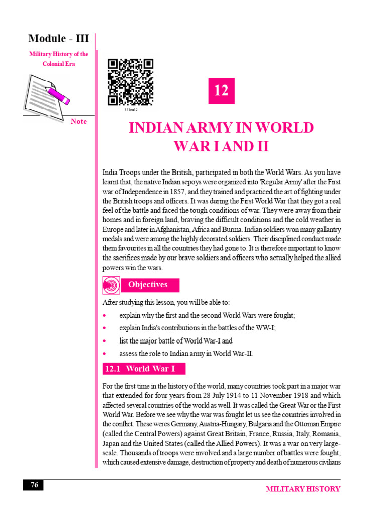 Indian Army's Role in WWI | PDF | Allies Of World War I | Austria Hungary