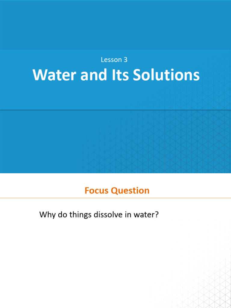 CA Lesson 03 Water and Its Solutions | PDF