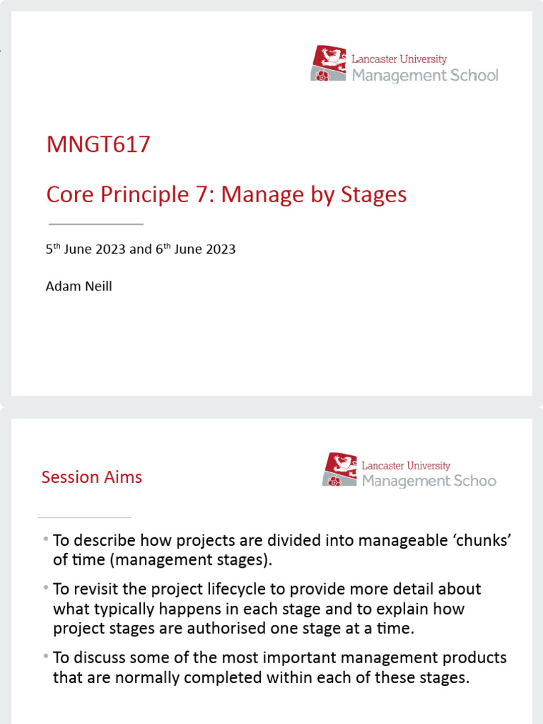 Lecture 9 Core Principle 7 Manage by Stages | PDF | Project Management ...