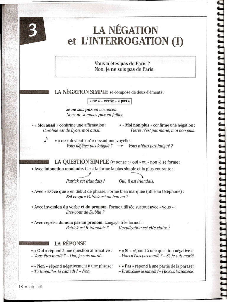 Maîtriser la Négation et l'Interrogation | PDF | Question | Sciences ...