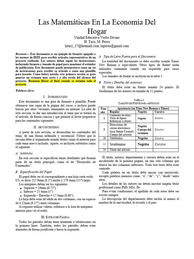 Modelo Formato Paper CVD | PDF