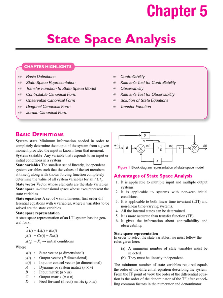 State Space Analysis | PDF State Space Analysis | PDF